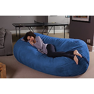 Sofa Sack Bean Bag Lounger - Plush Bean Bag Sofas with Super Soft Microsuede Cover - XL Memory Foam Stuffed Lounger Chairs for Kids, Adults, Couples - Jumbo Bean Bag Chair Furniture - Royal Blue 7.5'