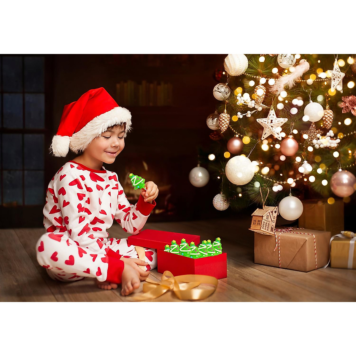 Fruidles Christmas Tree Lollipop, Candy Canes Suckers, Mixed Fruit Flavor, Individually Wrapped Lollipops (12-Pack)