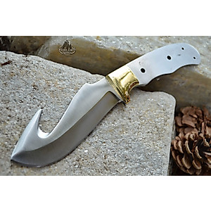 Whole Earth Supply 420 Stainless Steel Knife (420 Stainless Steel, Pair of 4 inch Guthook Blades)