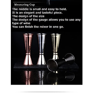 jigger 2oz 1oz,Cocktail Jigger measuring cup,with Measurements Inside Alcohol Measuring Tools shot measure jigger shot Japanese Style Sim Double Jigger for Bartending bartender tools (Gold)