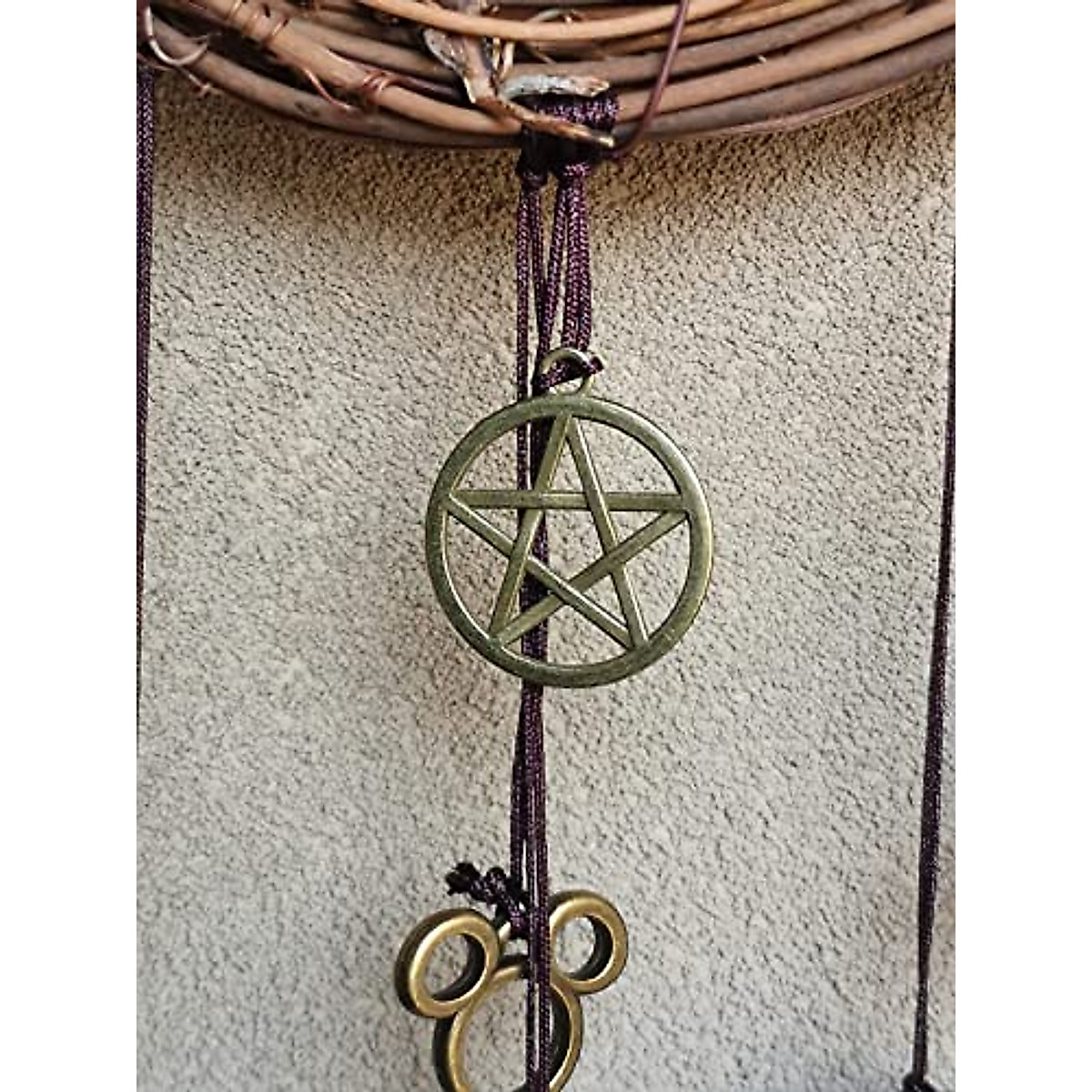 Witch Bells for Door Knob Protection,Witchy Wicca Decor Clear Negative Energies with Blue Evil Eyes for Home Garden Courtyard Decor Protection