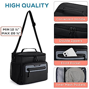 TOURIT Lunch Bag for Men Insulated Lunch Box for Men Leakproof Reusable Lunch Cooler Bag for Work, Office, Outdoor, Picnic, Black
