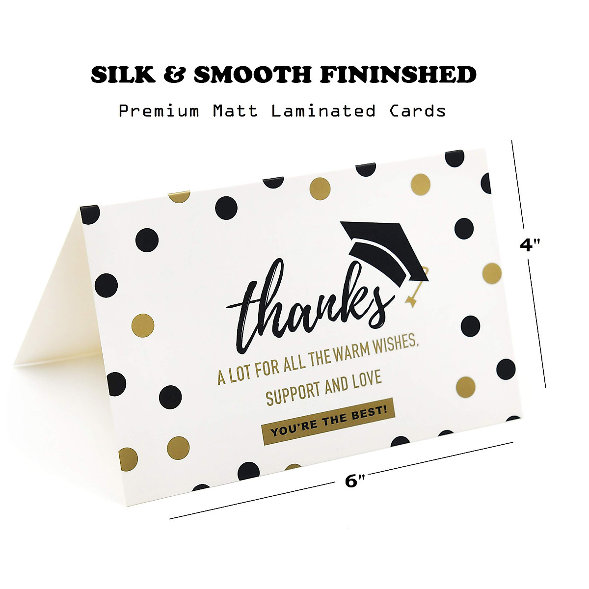 SUPREME IMPRESSION Graduation Thank you Cards 2024 with Envelopes, Attractive Graduation Greeting Cards 2024 Pack of 24 Graduation Cap Thank you Notes Card Set