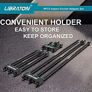 Libraton Impact Grade Socket Adapter Set, 3" 6" 12", Drill Socket Adapter, Impact Socket Adapter, Socket Driver Adapter, Drill Socket Adapter Extension, Adapter Power Drill to Torque Impact Wrench