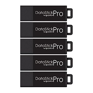 Centon Electronics DataStick Pro USB 3.2 Gen1 Flash Drive, 128 GB, 5 USB Flash Drives, 5 Bulk Pack, Black