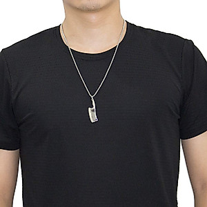 Xusamss Fashion Classic Titanium Steel Kitchen Knife Pendant Chef Necklace,22inches Box Chain