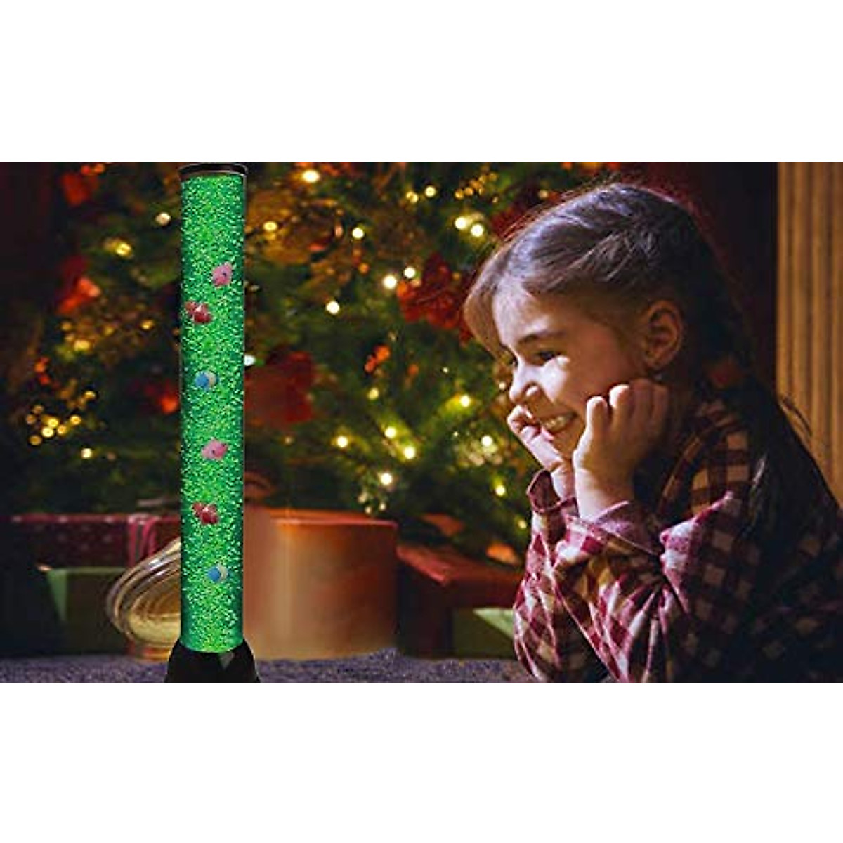 Lightahead Extra Large 32 Inches LED Fantasy Bubble Fish Tube Fake Aquarium with 7 Color Light Effects & Remote Control. The Ultimate Sensory Lamp.