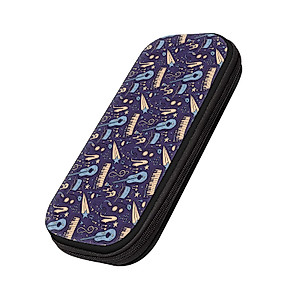 Carrying Case Compatible with Switch 2017 / Switch OLED 2021 Console Joy-Con with 10 Game Card Slots , Hand-drawn Musical Instruments