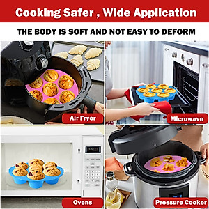 XANGNIER Silicone Muffin Pan for 3QT-5QT Air Fryer,2 Pcs Cupcake Tray Baking Mold,Reusable Non-stick Air Fryer Baking Pan,Air Fryer Accessories
