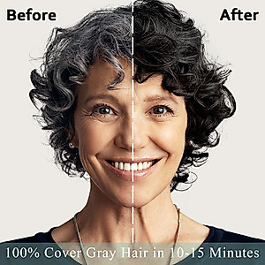 Instant Black Hair Shampoo for Gray Hair - Herbal Black Hair Dye Shampoo 3 in 1 for Women & Men,16.90 Fl Oz Black Hair Dye, Long lasting Black Shampoo, Champu Para Canas & Shampoo Para Canas(Black)