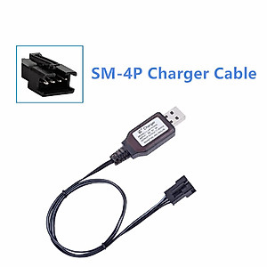 7.4V (2 x 3.7V) 700mAh Li-ion Battery with SM-4P Plug for Old Version UDI001 Venom Speed RC Boat UDI008 UD08 UDI001 Battery 2 Pack with USB Charger