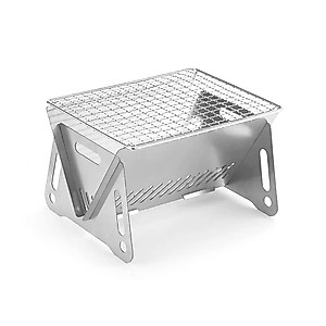 EROUGE Portable Mini Camping Grill,Folding Outdoor Campfire Grill Cooking for Picnics Fire Pit Feeds 2 People and fits in Your Backpack. Designed for Hiking,Tailgating