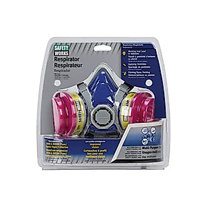 Safety Works SWX00320 Multi-Purpose Respirator Half-Mask Niosh Ov/AG/P100, Grey/Blue