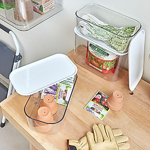 iDesign Short Inner Storage Bin with Lid, Set of 2, The Wallspace Collection, Clear Bin