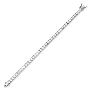 Amazon Essentials Platinum Plated Sterling Silver Round Cut Cubic Zirconia Tennis Bracelet (4mm), 7" (previously Amazon Collection)