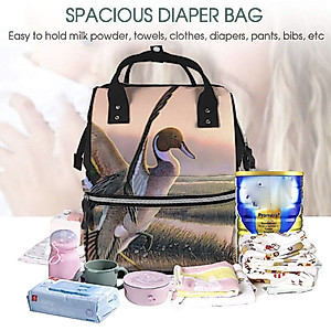 BBRItter Hunting Flying Wild Ducks Mummy Backpack Diaper Tote Bags Shoulder Nappy Bag Large Capacity For Baby Care, One Size
