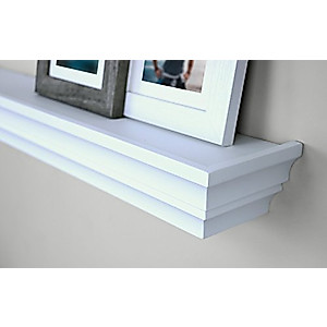 Ballucci Victorian Wall Ledge and Shelf, 12", 16", 24", Set of 3, White