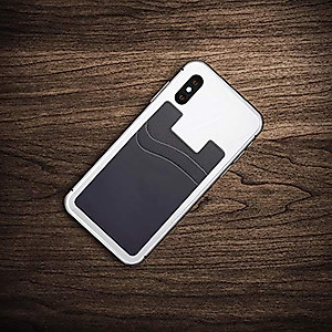 DISCOUNT PROMOS 10 Montego Silicone Phone Wallets Pack - Strong Adhesive, Dual Pocket - Black