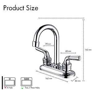 SOLVEX 2 Handle Bathroom Faucet 4 Inch Centerset Bathroom Sink Faucet,3 Hole Bathroom Faucet Chrome,Bathroom Basin Faucet with Deck Mounted Lever Handle,US-SP-40003-1