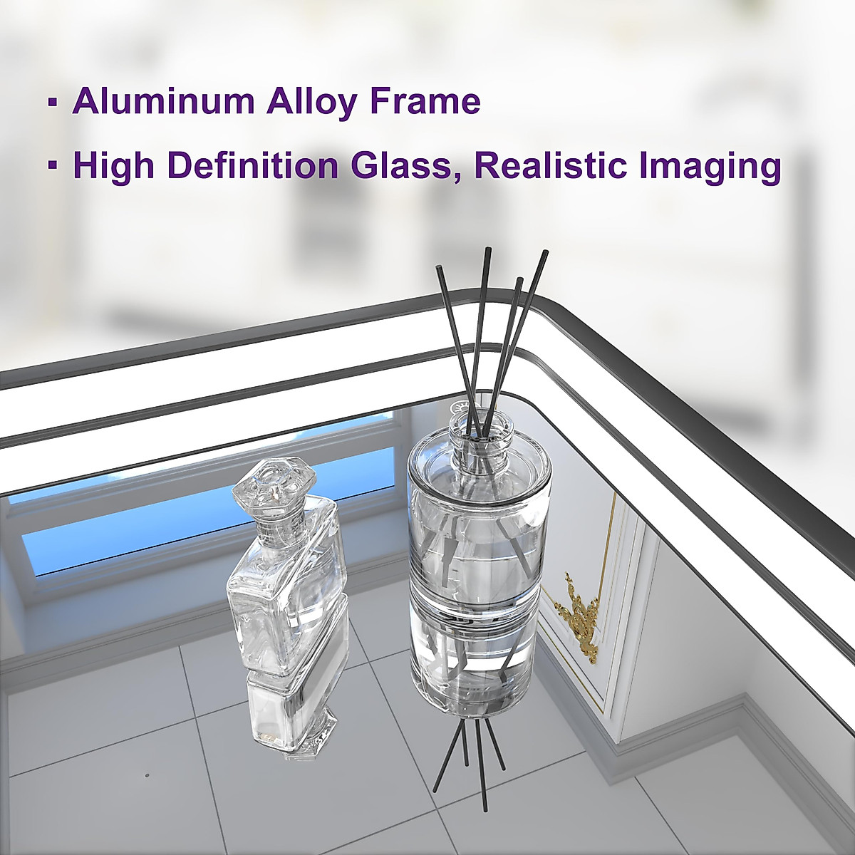 JSneijder 2-Piece(Frameless+Framed) LED Bathroom Mirror, 28x36 Inch, Bathroom Vanity Mirror with Lights, Wall Mounted Dimmable Anti-Fog Lighted Wall Mirror for Bedroom