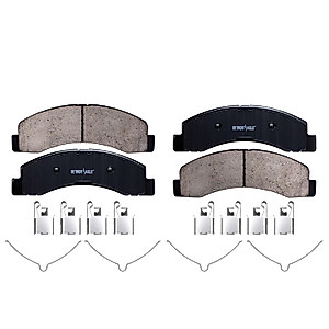 Detroit Axle - Brake Pads for 1999-2004 Ford F-250 F-350 Super Duty 2000-2005 Ford Excursion, 4pc Front & Rear Ceramic Brake Pads Set Replacement