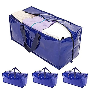 Moving Bags, Storage Totes with Reinforced Handles, Heavy Duty Moving Bag for Clothing Blanket Storage, Moving, Acting as a Dorm College Moving Supply Box, Space Saving Storage Bags, 4 Pac