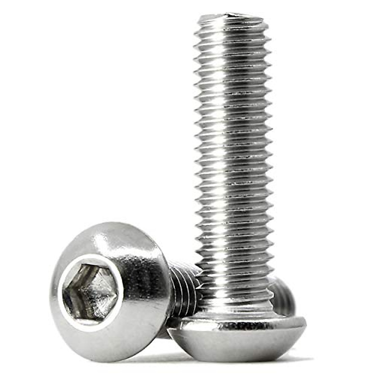10-24 x 1-1/2" Button Head Socket Cap Bolts Screws, 304 Stainless Steel 18-8, Allen Hex Drive, Fully Machine Thread, 50 PCS