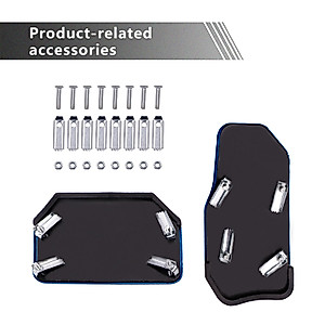 GKmow 2 PCS Car Accelerator Brake Pedal Kit, Non-Slip Wear-Resistant Metal Rubber Pedal, No Need Punch Sporty Style Pedal Replacement Parts, Uiversal for Most Automatic Car Accessories (Silver)