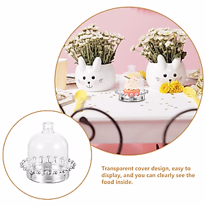 UPKOCH 12pcs Candy Box Cake Covers and Cake Containers Mini Dessert Plates Mini Cupcake Holder Cake Plate with Dome Cake Tray with Lid Cake Stand with Dome Clear Cake Stand Dome Lids