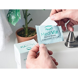 Eyelid Cleanser Wipes 30 Count | Gentle, Exfoliating, Hypoallergenic Eyelid Wipes | For Itchy Eyes Helps Remove Lid Debris, Eye Makeup, and Clear Crusted Matter