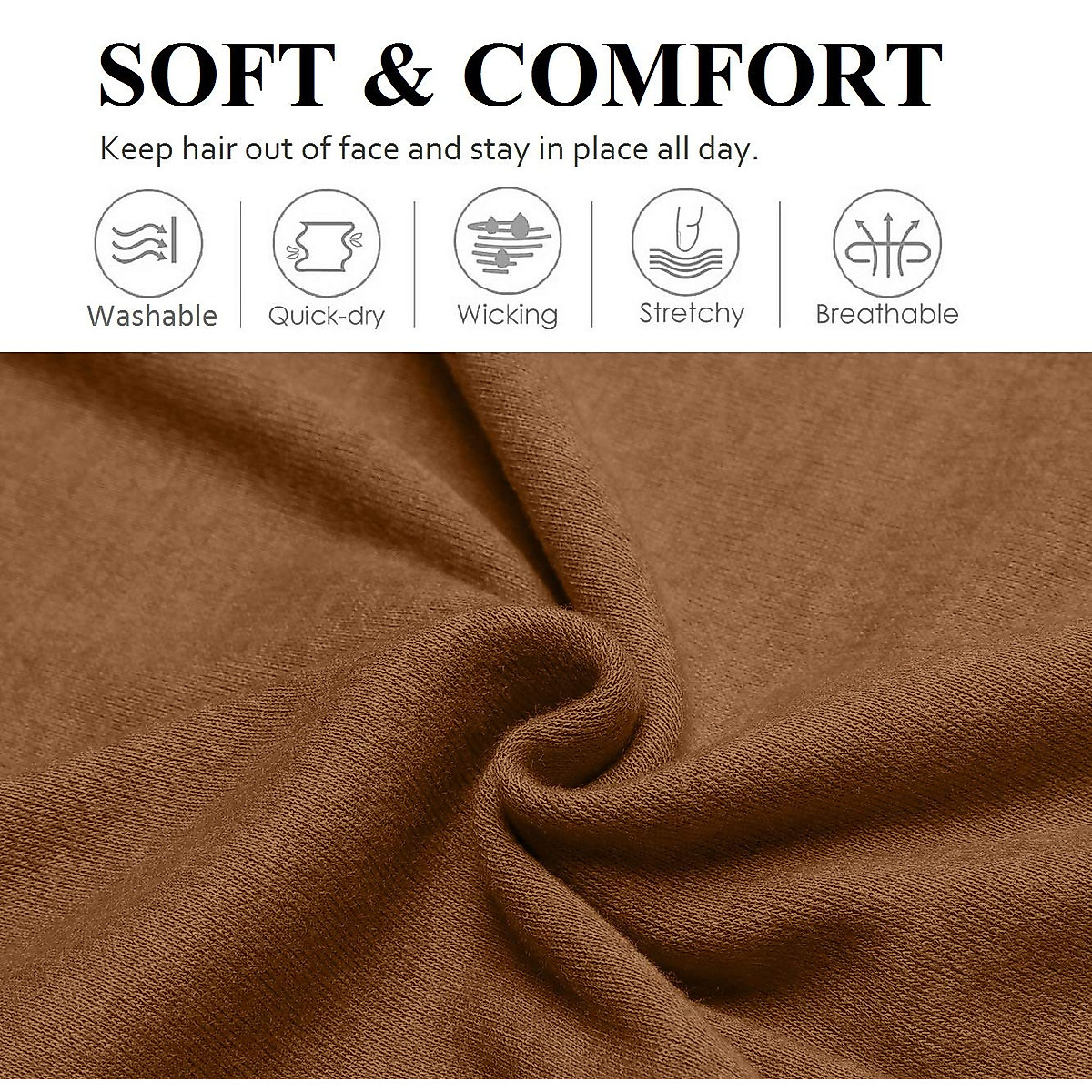 Huachi Headbands with Buttons for Mask for Nurses Non Slip Elastic Hair Bands for Women Doctors Medical Headband Turban Headwrap, 6Pcs