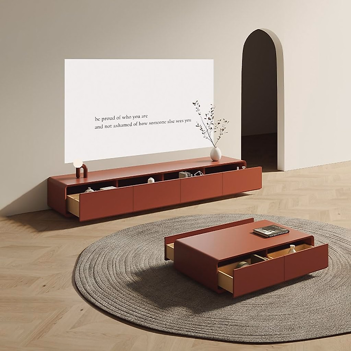 FEELIN TV Console Entertainment Center Creative Paint TV Cabinet Nordic Simple Locker Living Room Simple Modern Floor-to-Ceiling TV Video Cabinet TV Stands for Living Room (Color : 160cm)