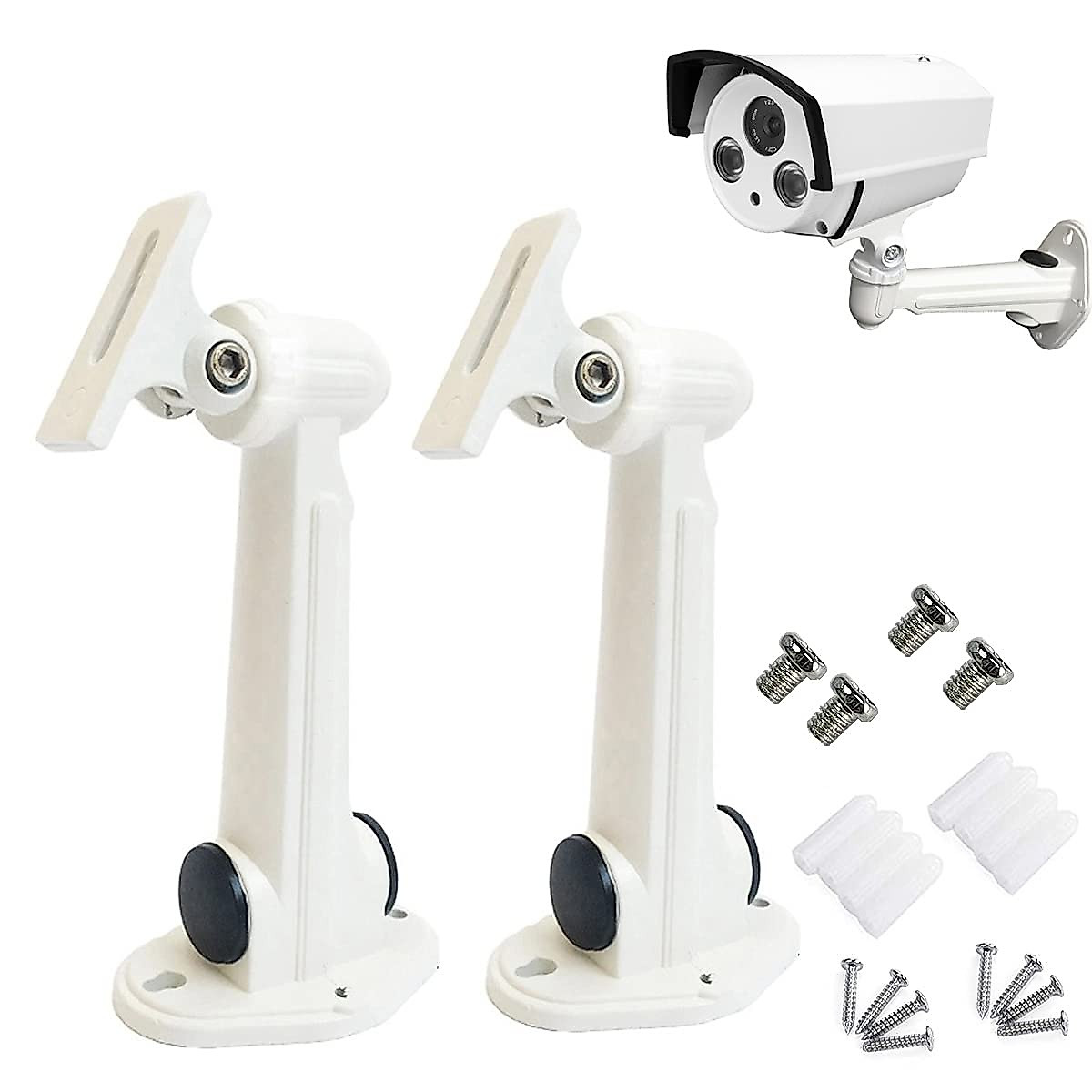 USIDAE USIDAER Universal CCTV Security Camera Mounting, IP Camera Bracket, Aluminum Alloy Indoor Outdoor Wall Ceiling Mount Holder Stand Monitor Rotary Bracket (2 Pack)