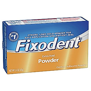 Fixodent Denture Adhesive Powder, Extra Hold - 1.6 Oz