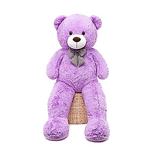 MorisMos Giant Teddy Bear Purple, Big Teddy Bear Stuffed Animals Plush for Girlfriend Kids Christmas Valentine's Day Birthday, 47 Inches