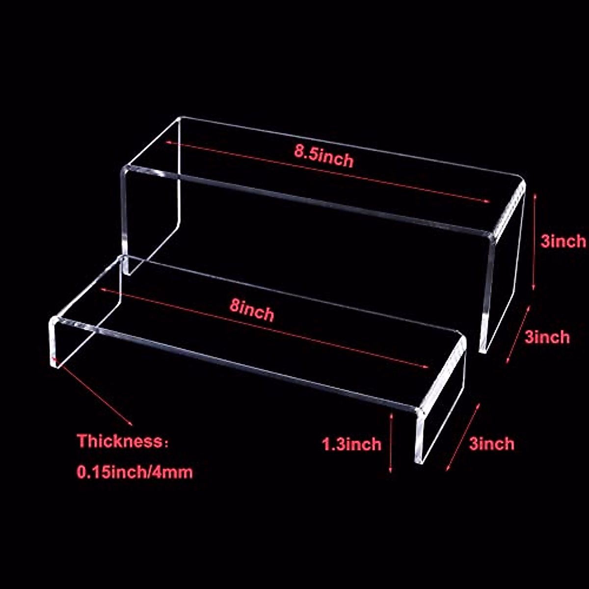 4Pcs Clear Acrylic Display Risers Clear Acrylic Display Stand for Cupcakes, Candy Dessert, Jewelry, Collectibles Figures Display Stand Risers