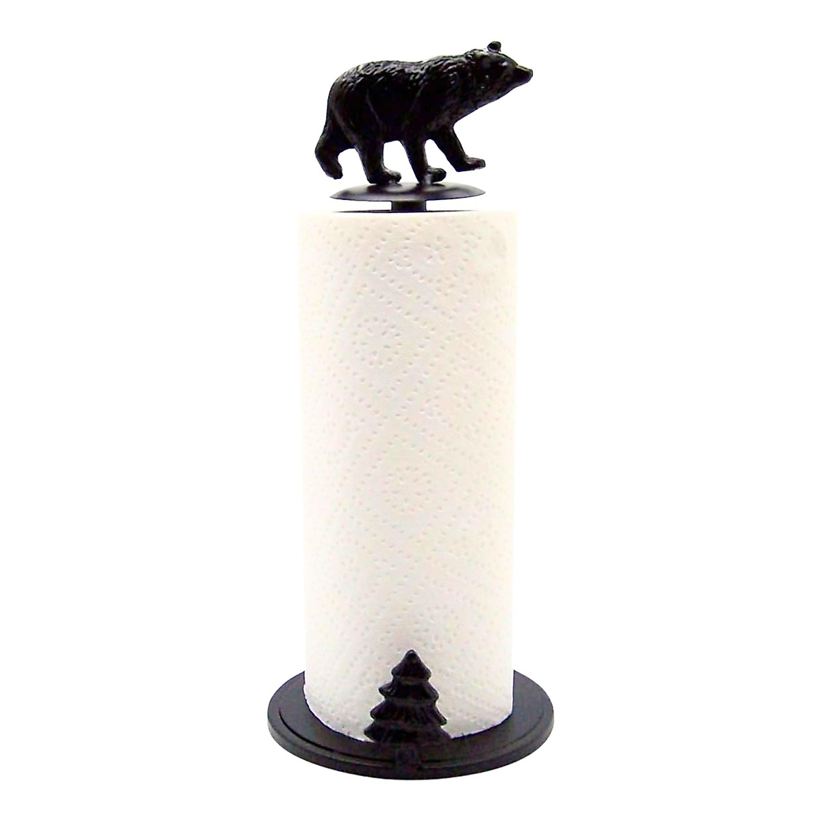 Bear Metal Paper Towel Holder Cabin Lodge Rustic Style
