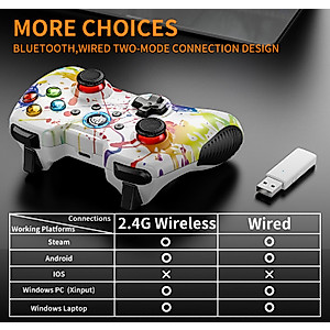 EasySMX Wireless Gaming Controller for Windows 7 8 10 11 12 PC/Laptop/PS3/Android/Switch/Steam Deck, Dual-Vibrate Gamepad Joystick Computer Game Controller with Turbo, 4 Customized Key