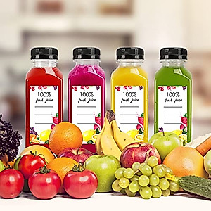 Moretoes 40pcs 12oz Empty Plastic Juice Bottles with Caps, Bulk Clear Beverage Containers for Juicing Drinking Milkshake Tea and Other Beverages