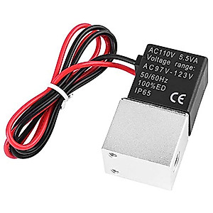 Beduan 2 Way Normally Closed AC 110V Electric Solenoid Air Valve 1/4" NPT