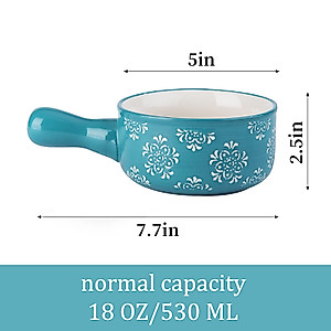 Original Heart Soup Bowls Ceramic Onion Soup Crocks, 17 Ounce Soup Bowls With Handles, Soup Crocks, Soup Bowls Oven Safe, Stackable, Nonstick, 4pcs, for kitchen