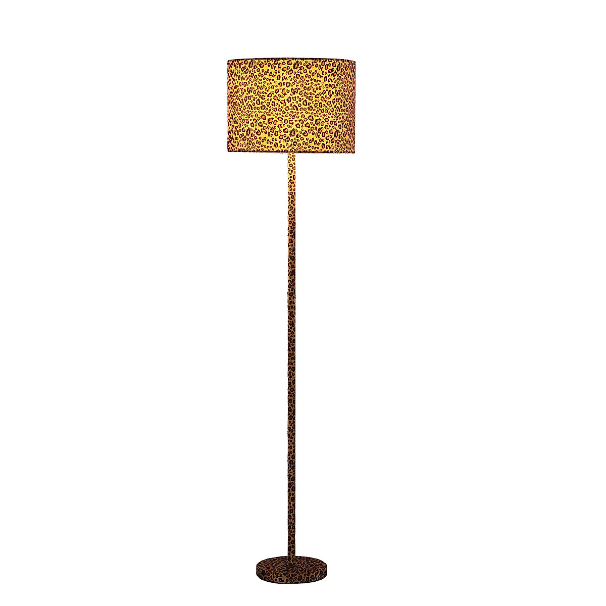 Ore International HBL2422 59" in Faux Suede Leopard Print Floor Lamp