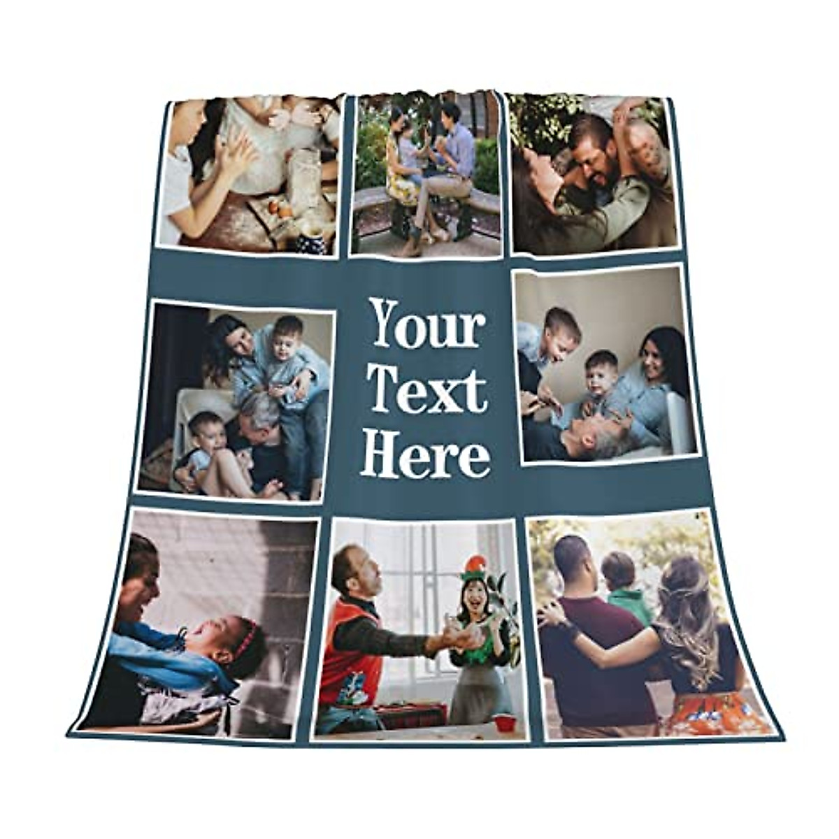Custom Blankets with Photos, Blanket Personalized Soft Blanket for Family Wedding Birthday Christmas Valentines Day Gifts for Women Him Her Friends，Style Custom Photo Blankets for Mom Father