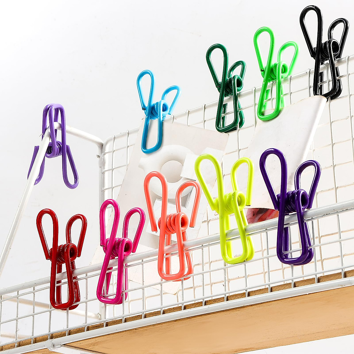 30 Pcs Chip Clips, Multi-Colored PVC Coated High Elastic Strength Clips for Food Package, Clothes Pins and Bag Clip,2 Inch