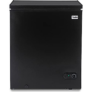 TABU Chest Freezer, 5.0 Cu Ft Deep Freezer with Removable Storage Basket, Black Top Open Door Freezer with 7 Level Adjustable Temperature, Compact Freezer with Top Open Door (Black)