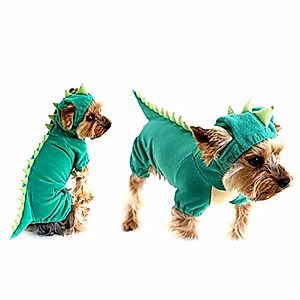 NACOCO Dog Dinosaur Design Costume Green Pet Clothes for Medium & Large Dog (Green, XS)