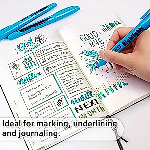 Shuttle Art Highlighters, 30 Pack Blue Highlighters Bright Colors, Chisel Tip Dry-Quickly Non-Toxic Highlighter markers for Adults Kids Highlighting in the Home School Office