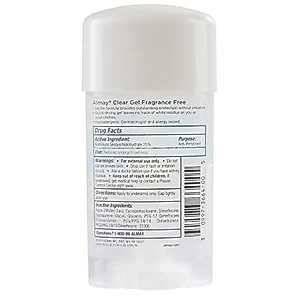 Almay Sensitive skin Clear Gel, Anti-Perspirant & Deodorant, Fragrance Free, 2.25-Ounce Stick (Pack of 2)