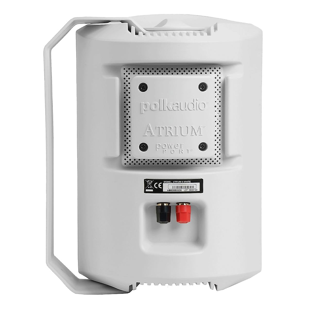 Polk Audio Atrium 6 Outdoor All-Weather Speakers with Bass Reflex Enclosure (Pair, White), Broad Sound Coverage, Speed-Lock Mounting System