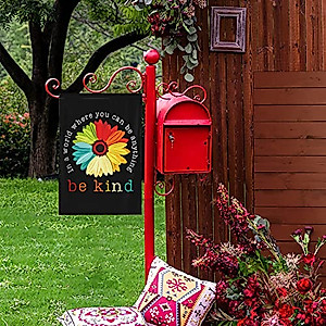 Garden Banner 12""X18"" Daisy In A World Where You Can Be Anything Be Kind Beautiful Personalized Patterns-Durable & Fade Resistant